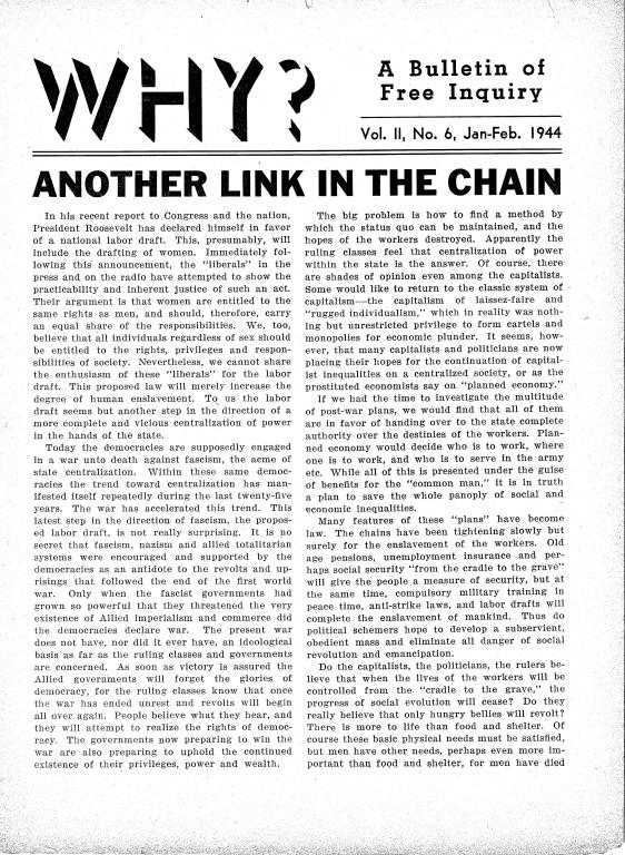 Why? Vol. 2, No. 6 (January-February 1944) | libcom.org